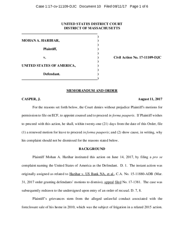 (PDF) Judge Casper Order - | Mohan Harihar - Academia.edu