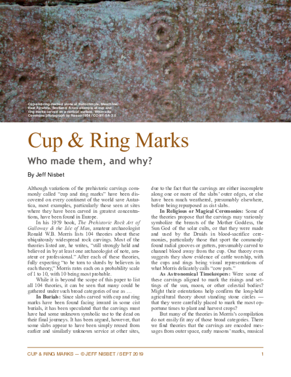 (PDF) Cup & Ring Marks: Who made them, and why?