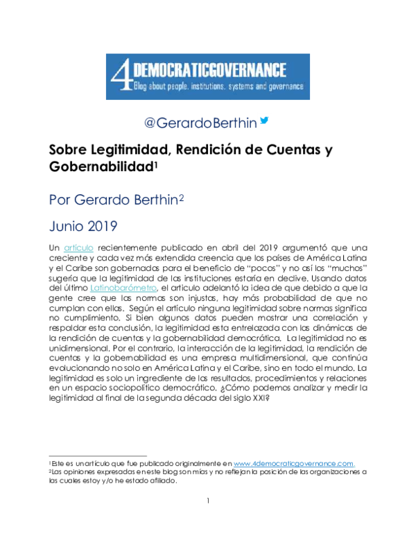 (PDF) Sobre Legitimidad, Rendición de Cuentas y Gobernabilidad
