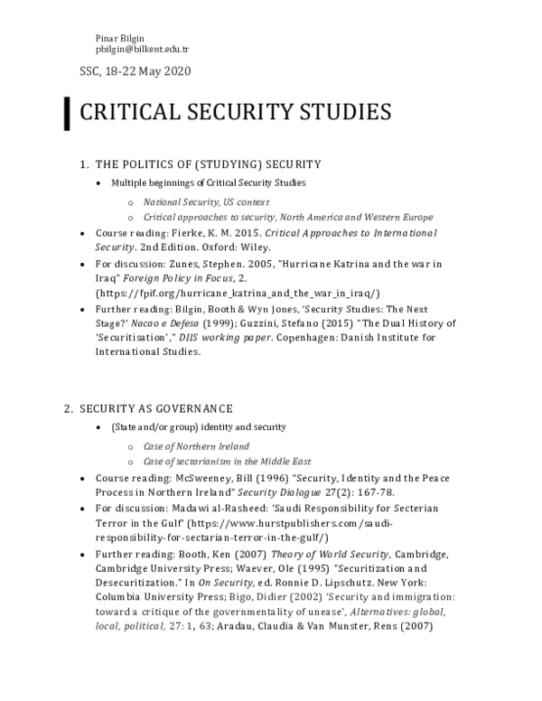 (PDF) (2020) Scuola Superiore di Catania, crash-course on CRITICAL SECURITY STUDIES