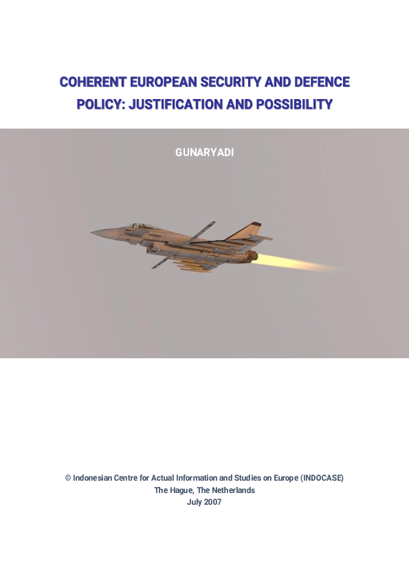 (PDF) Coherent European Security and Defence Policy: Justification and ...