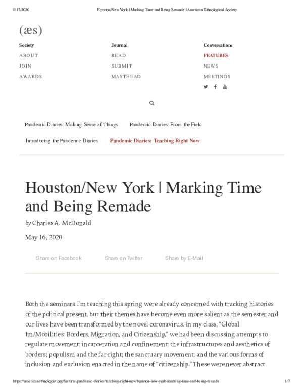 (PDF) Marking Time and Being Remade