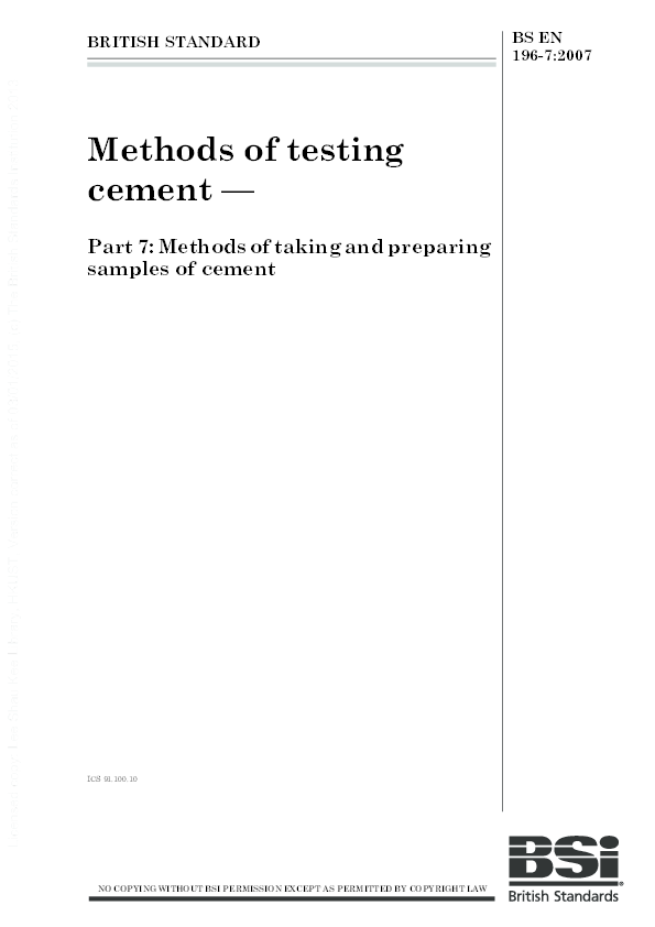 (PDF) Methods of testing cement - Part 7: Methods of taking and ...
