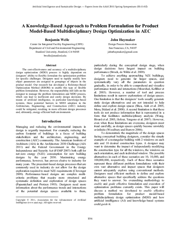 (PDF) A Knowledge-Based Approach to Problem Formulation for Product ...