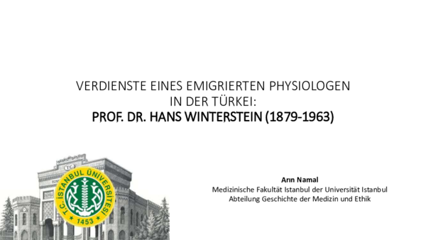 (PDF) VERDIENSTE EINES EMIGRIERTEN PHYSIOLOGEN IN DER TÜRKEI: PROF. DR ...