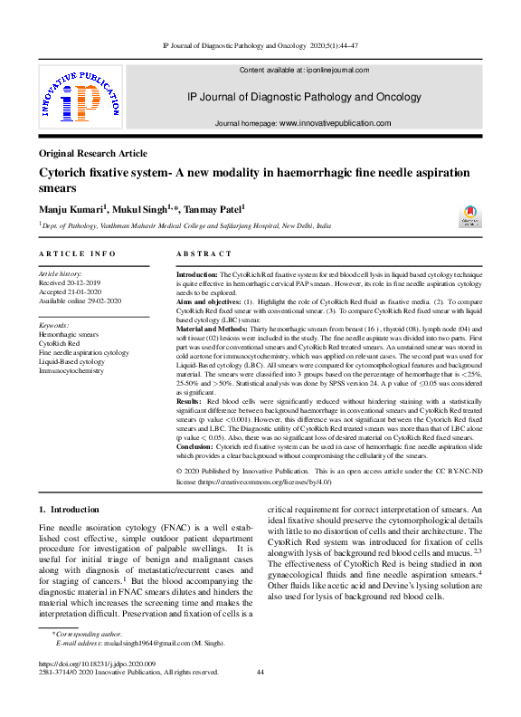 (PDF) Cytorich fixative system- A new modality in haemorrhagic fine ...