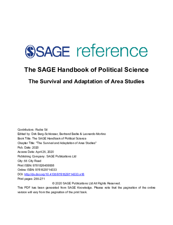 (PDF) The Survival and Adaptation of Area Studies