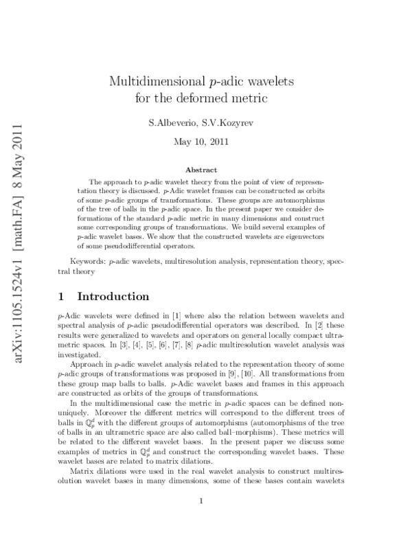 (PDF) Multidimensional p-adic wavelets for the deformed metric