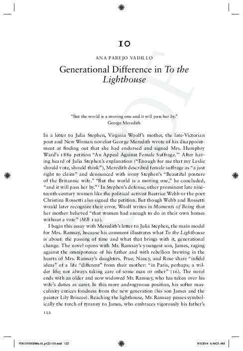 (PDF) Generational Differences in _To the Lighthouse_ (Proofs)