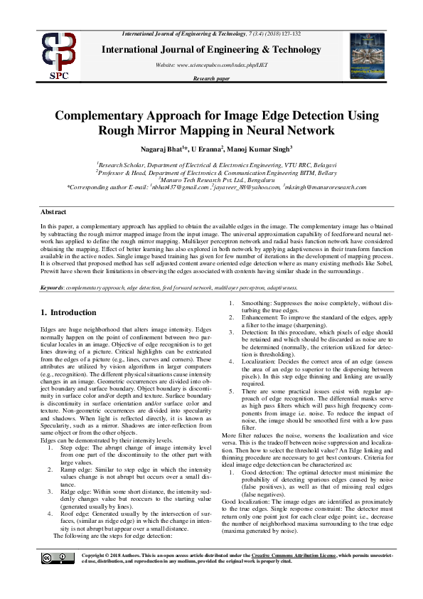 (PDF) Complementary Approach for Image Edge Detection Using Rough Mirror Mapping in Neural Network