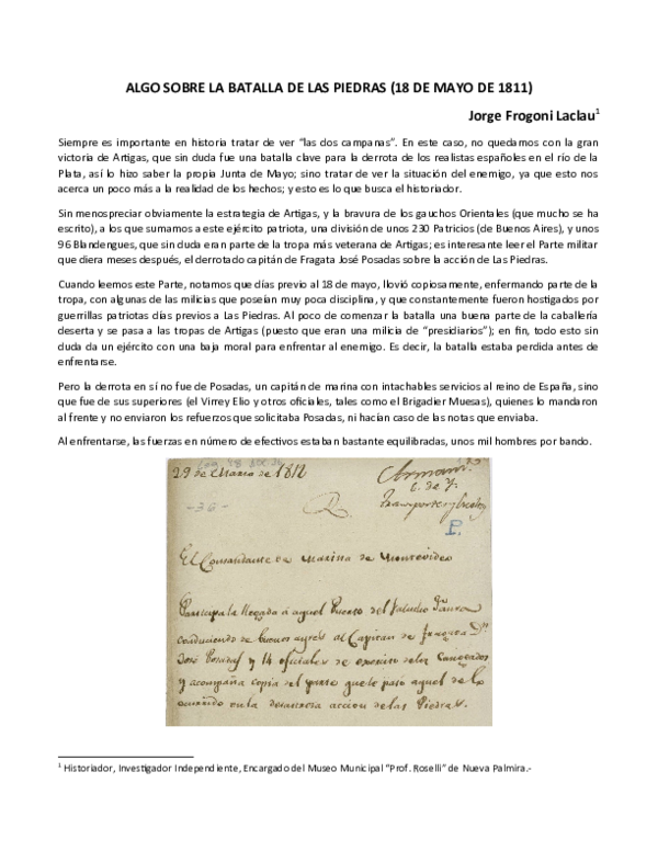 (DOC) SOBRE LA BATALLA DE LAS PIEDRAS