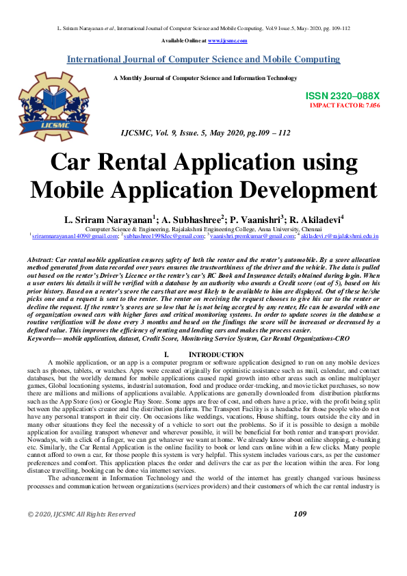 (PDF) Car Rental Application using Mobile Application Development﻿