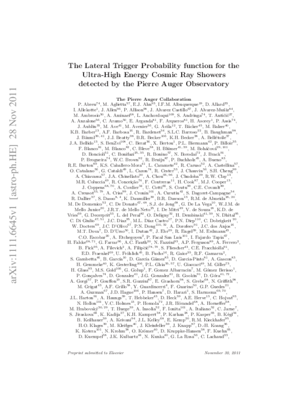 (PDF) The Lateral Trigger Probability function for the Ultra-High ...