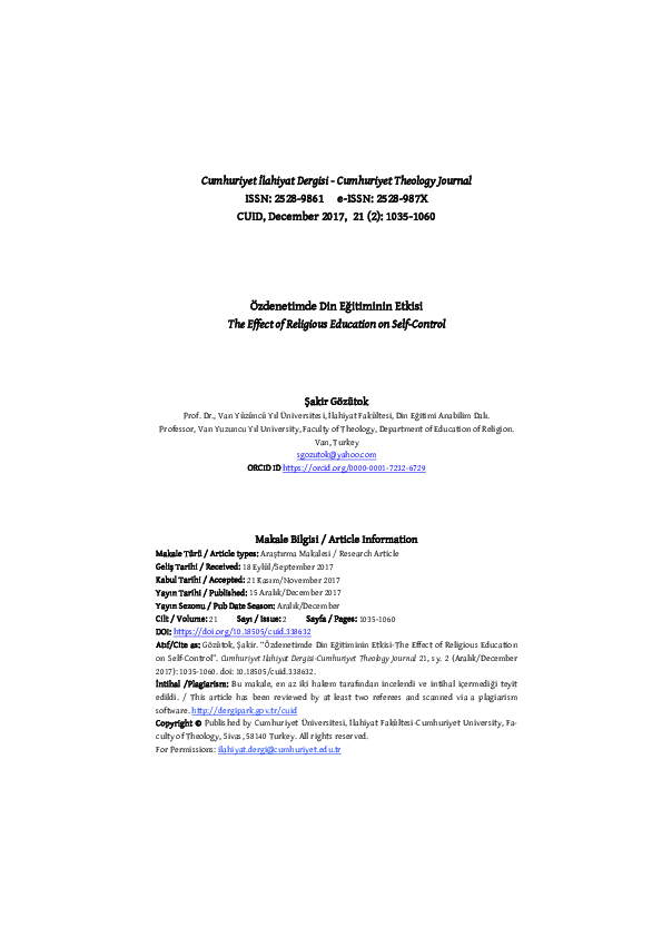 PDF zdenetimde Din E itiminin Etkisi The Effect Of Religious pdf-zdenetimde-din-e-itiminin-etkisi-the-effect-of-religious