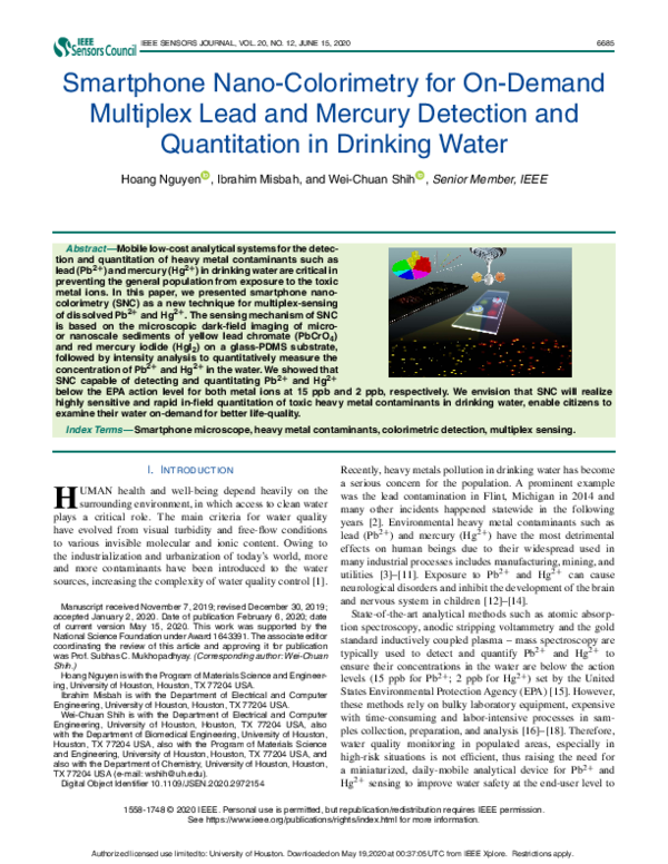(PDF) Smartphone Nano-Colorimetry for On-Demand Multiplex Lead and ...
