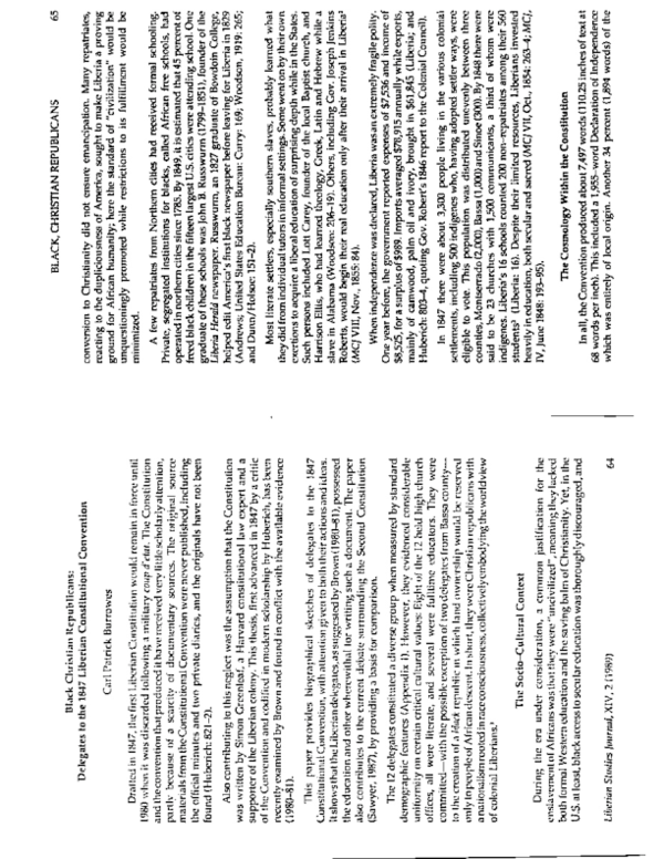 (PDF) Delegates to the 1847 Liberian Constitutional Convention