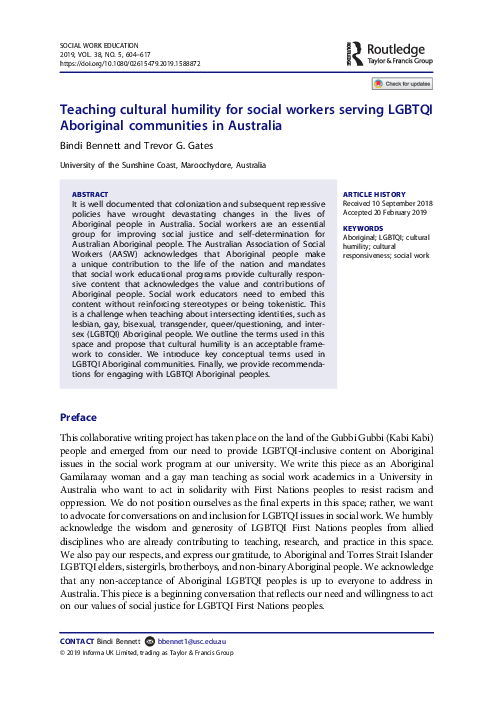 (PDF) Teaching cultural humility for social workers serving LGBTQI ...