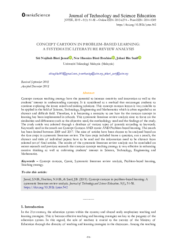 (PDF) Concept Cartoon in Problem-based Learning: A Systematic ...