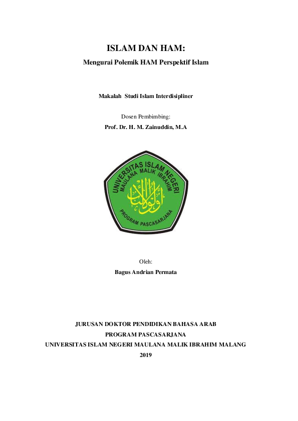(PDF) ISLAM DAN HAM: Mengurai Polemik HAM Perspektif Islam