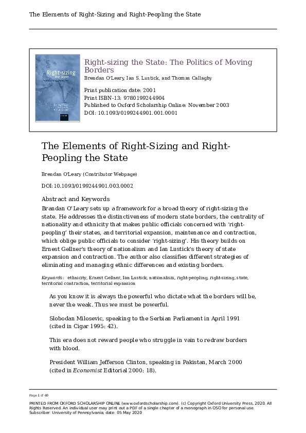 (PDF) The Elements of Right-Sizing and Right-Peopling the State
