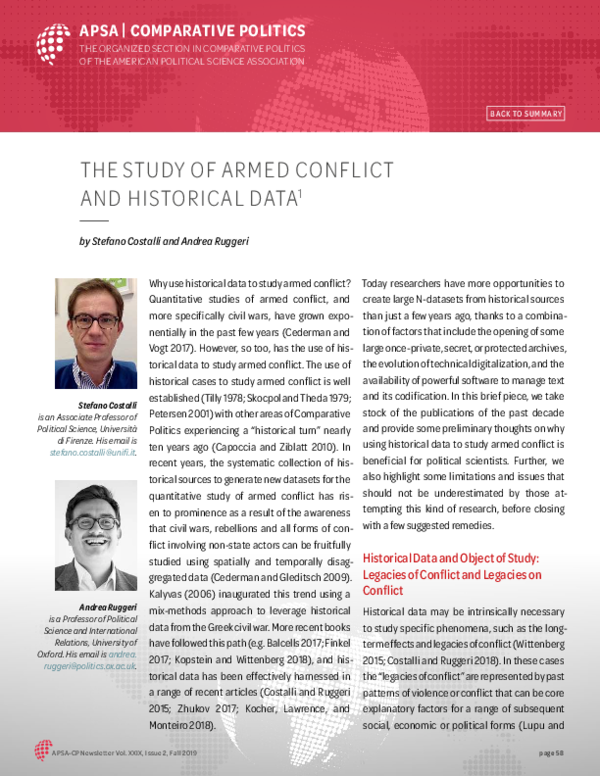 (PDF) THE STUDY OF ARMED CONFLICT AND HISTORICAL DATA