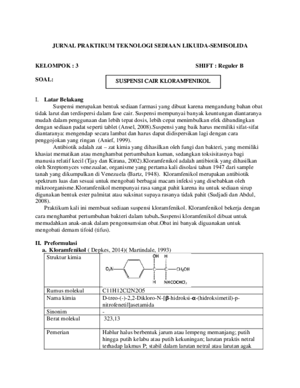 (PDF) Jurnal Praktikum Suspensi Kloramfenikol