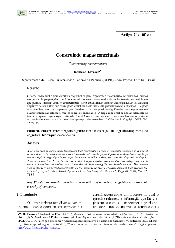 (PDF) Construindo mapas conceituais Constructing concept maps