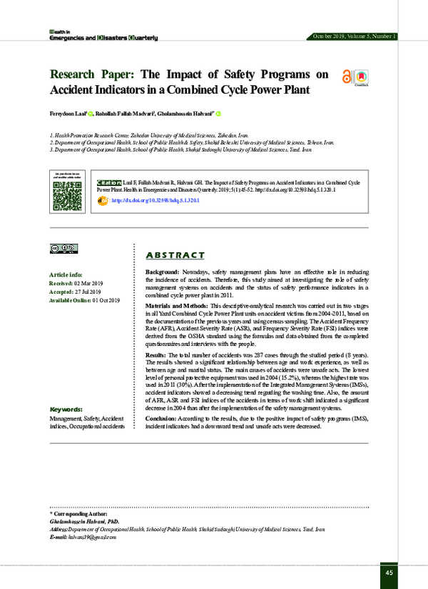 (PDF) Research Paper: The Impact of Safety Programs on Accident ...
