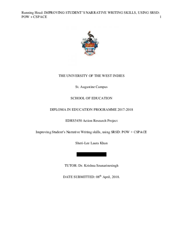 (PDF) IMPROVING STUDENT’S NARRATIVE WRITING SKILLS, USING SRSD: POW ...