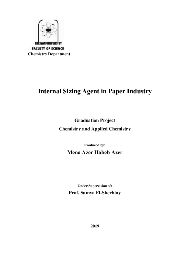 (PDF) Chemistry Department Internal Sizing Agent in Paper Industry ...