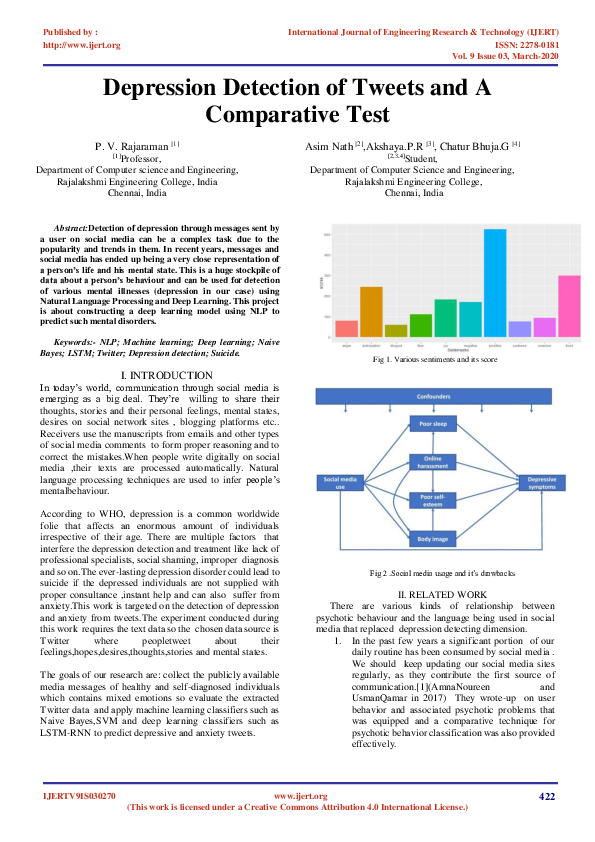 (PDF) IJERT-Depression Detection of Tweets and A Comparative Test