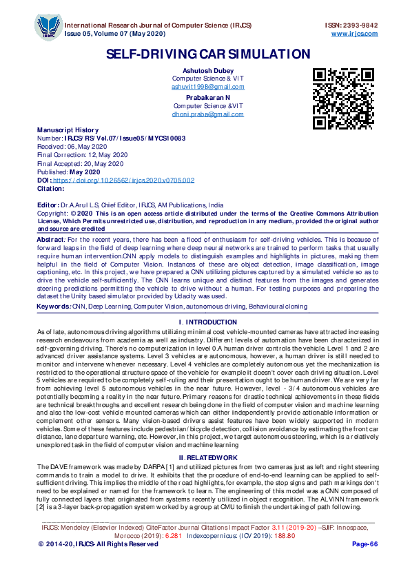 (PDF) SELF-DRIVING CAR SIMULATION