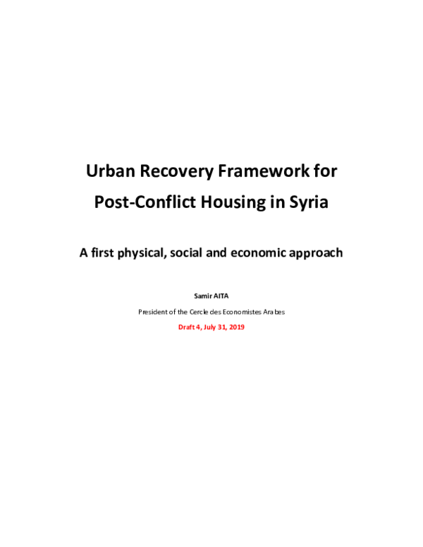 (PDF) Urban Recovery Framework for Post-Conflict Housing in Syria A ...