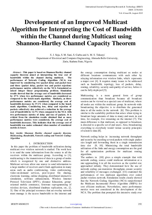 Pdf Ijert Development Of An Improved Multicast Algorithm For 1320