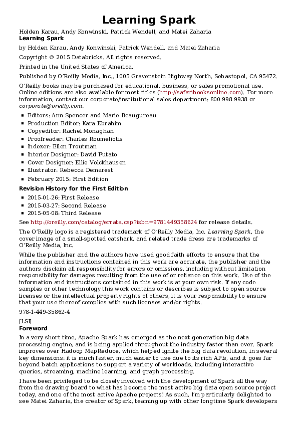 (PDF) Learning Spark