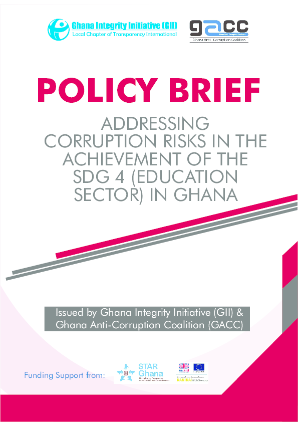 (PDF) POLICY BRIEF ADDRESSING CORRUPTION RISKS IN THE ACHIEVEMENT OF ...