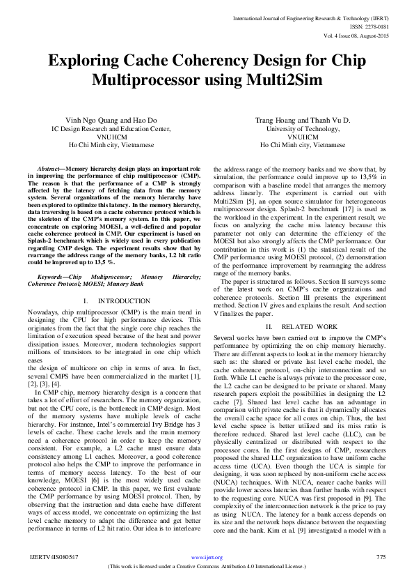 (PDF) IJERT-Exploring Cache Coherency Design for Chip Multiprocessor using Multi2Sim | IJERT ...