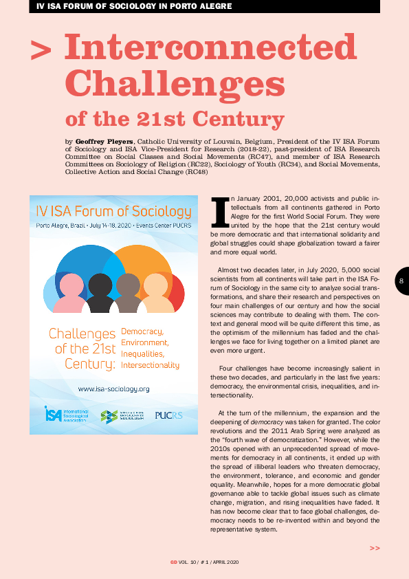 (PDF) Four challenges for the 21st Century: Democracy, Ecology ...