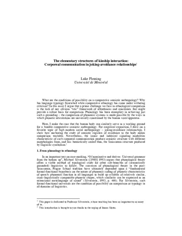 (PDF) The elementary structures of kinship interaction: Corporeal ...