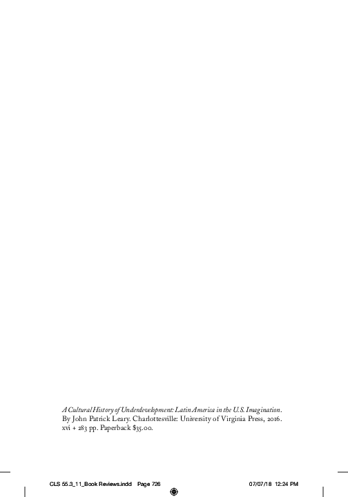 (PDF) Rev. of John Patrick Leary’s A Cultural History of ...
