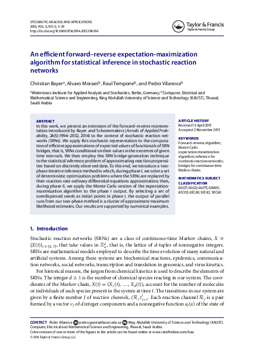 Pdf An Efficient Forward Reverse Expectation Maximization Algorithm For Statistical Inference 8243