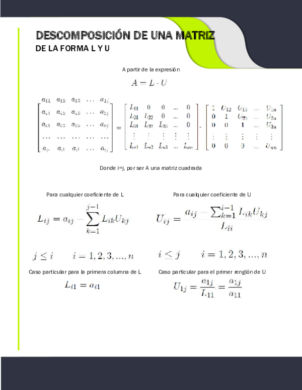 (PDF) Descomposición de una matriz cuadrada.