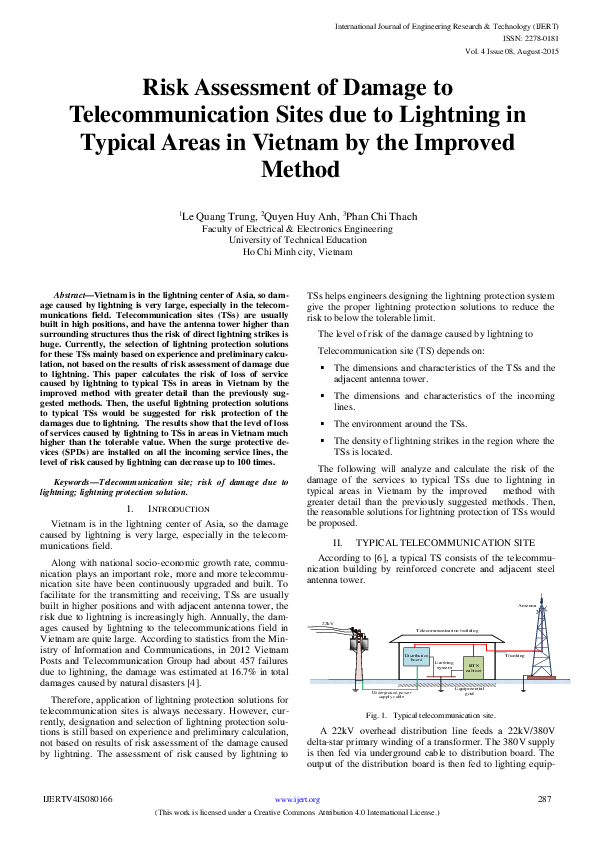 (PDF) IJERT-Risk Assessment of Damage to Telecommunication Sites due to ...
