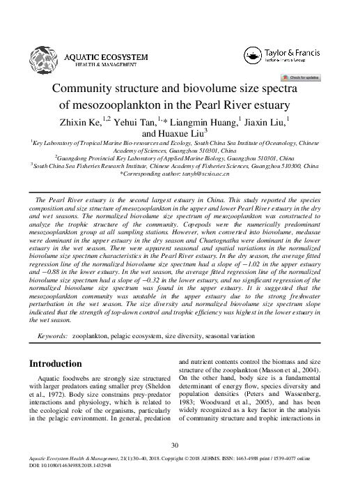 (PDF) Community structure and biovolume size spectra of mesozooplankton ...