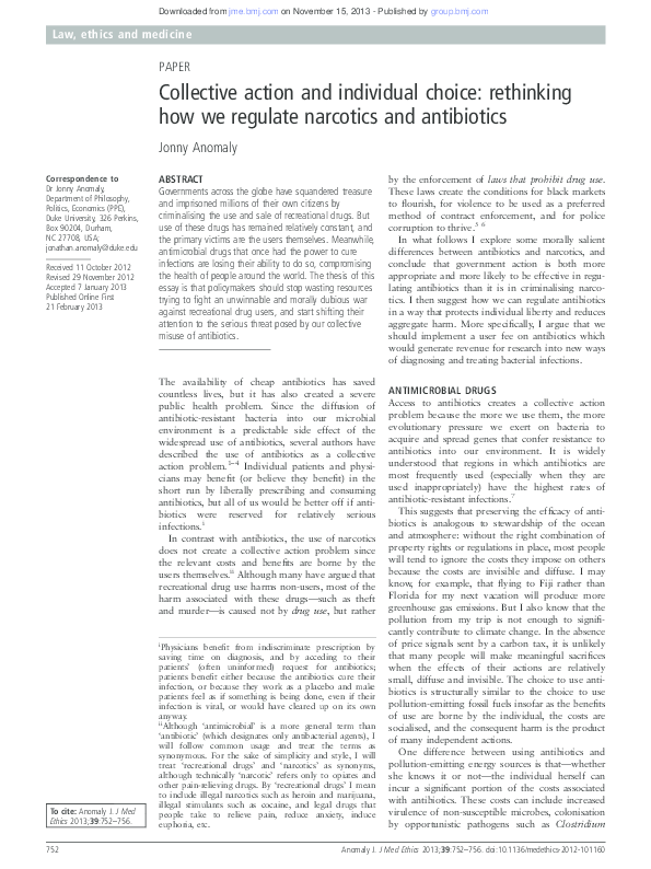 (PDF) Collective Action and Individual Choice