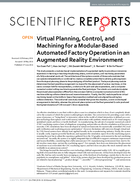 (PDF) Virtual Planning, Control, and Machining for a Modular-Based ...