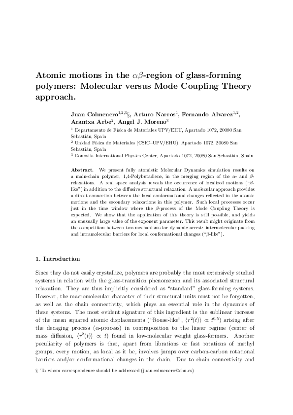 (PDF) Atomic motions in the $ alpha beta$-region of glass-forming ...