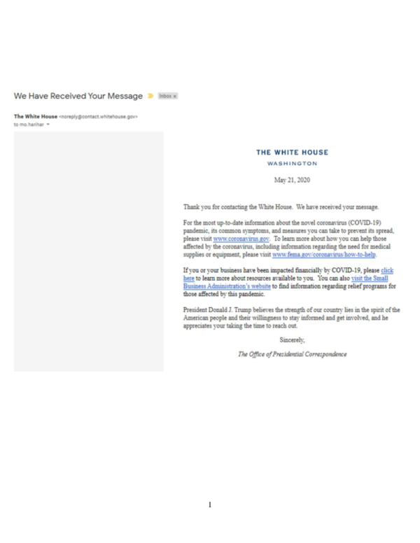 (PDF) WH Confirms Receipt of Evidenced Criminal Claims Involving ...