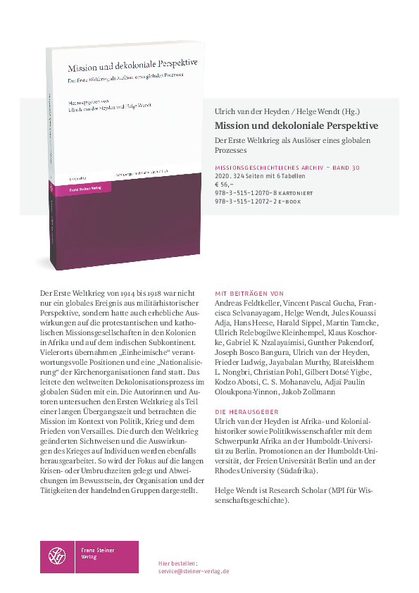 (PDF) Die Inversion der europäischen Perspektive: Placide Tempels La ...