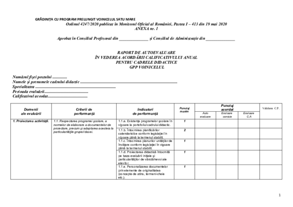(DOC) Fisa de autoevaluare evaluare 2020 Voinicelul